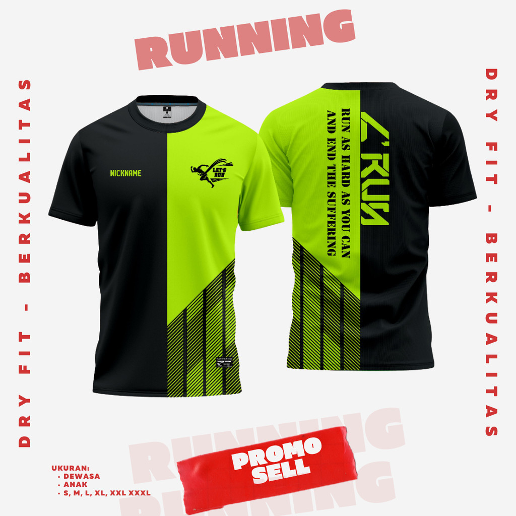 Jual Baju Jersey LARI LET'S RUN , Jersey Berbahan DRYFIT Full Printing ...