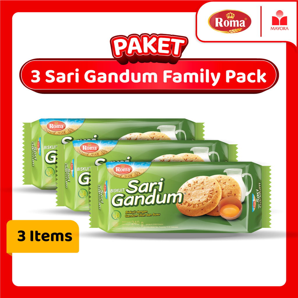 Jual Paket 3 Roma Sari Gandum Family Pack | Shopee Indonesia