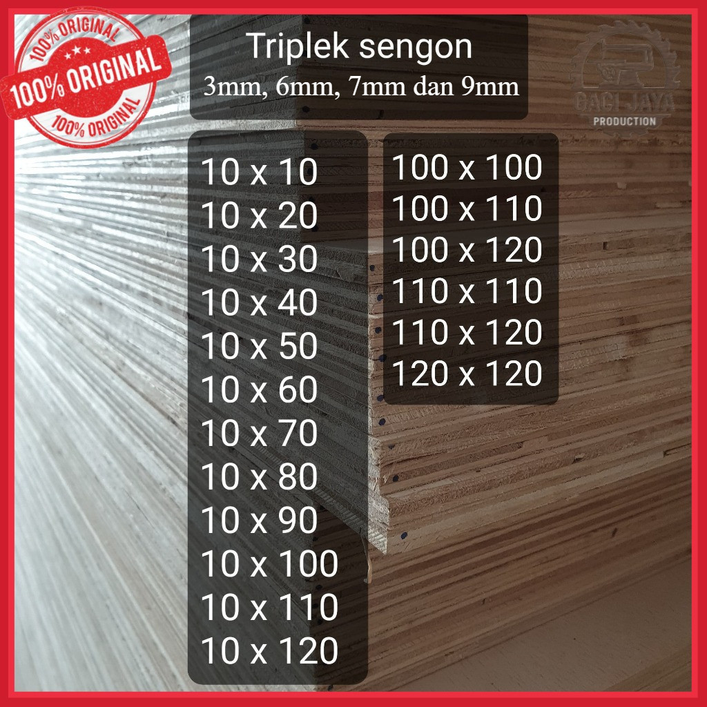 Jual Triplek custom Tebal 3mm 6mm 7mm dan 9mm plywood multiplek halus 2 ...