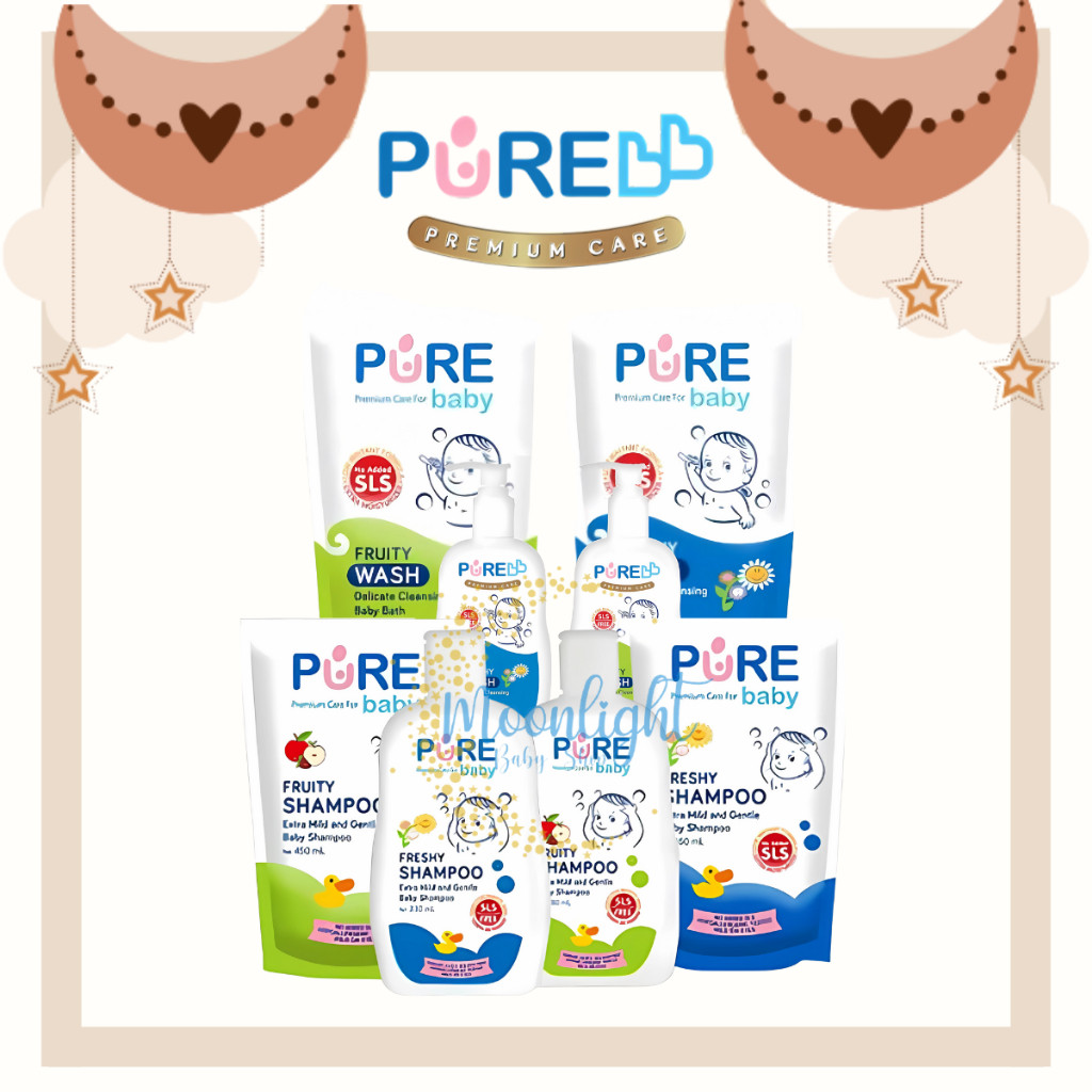 Jual PURE Baby Bath Shampoo Liquid Soap Sensitive Skin Sabun Sampo Bayi ...