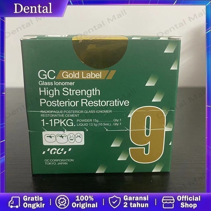 Jual Dental GC Fuji 9 Expired 2027 Gold Label HS Posterior cement ionomer kaca (15g+10.5ml ...