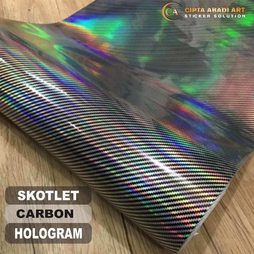Jual Stiker Skotlet Motor Carbon Hologram Sticker Karbon Pelangi ...