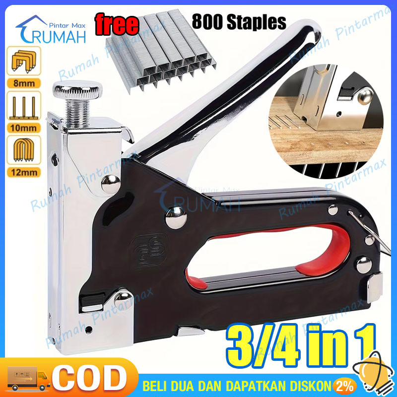 Jual gratis 800 paku 4 in 1 pistol kuku pistol stapler konstruksi ...