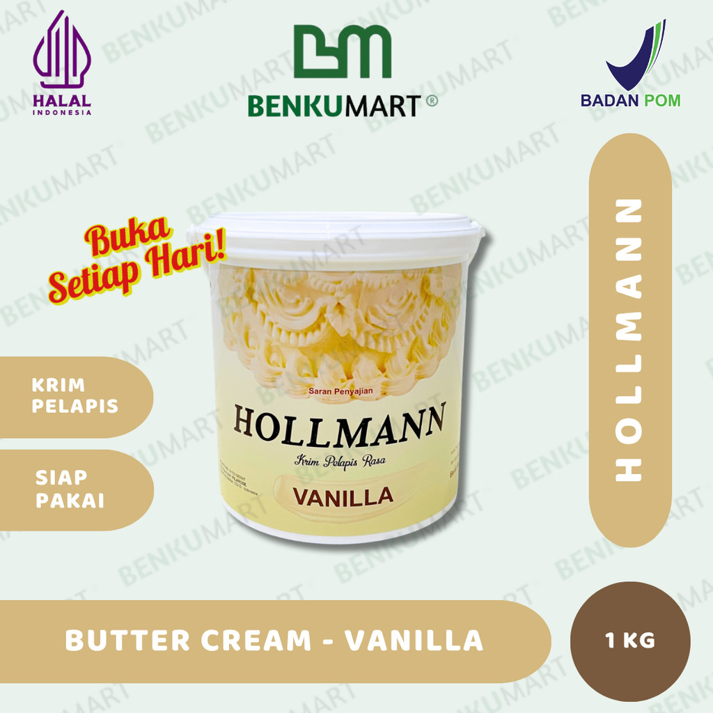 Jual Hollman Butter Cream Vanilla (1 Kg) | Hollmann Buttercream BTC ...