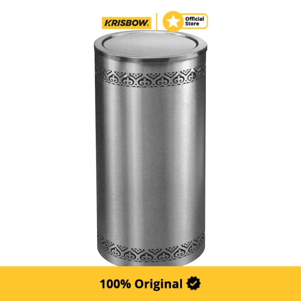 Jual Krisbow 30X65 cm Tempat Sampah Stainless Tutup Ayun Dust Bin Round ...