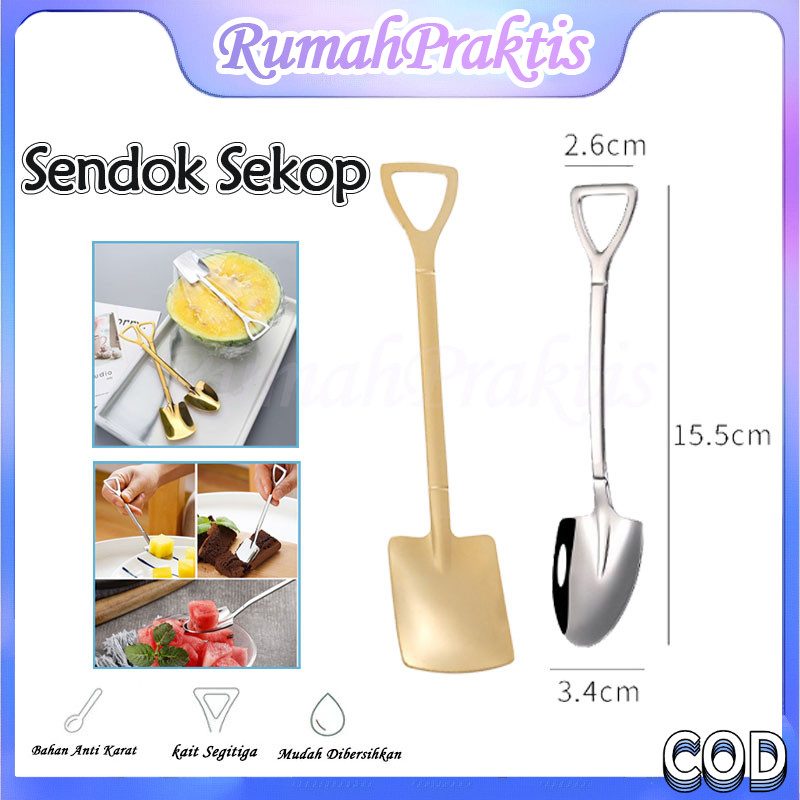 Jual sendok sekop model korea /sendok kue sekop stainless / sendok mini ...
