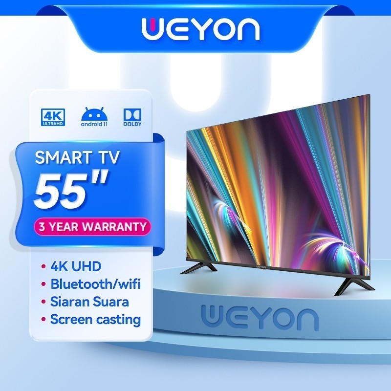 Jual Weyon Smart TV LED 50/55/65 Inch TV Android 11.0 4K UHD FHD TV Digital Bluetooth ...