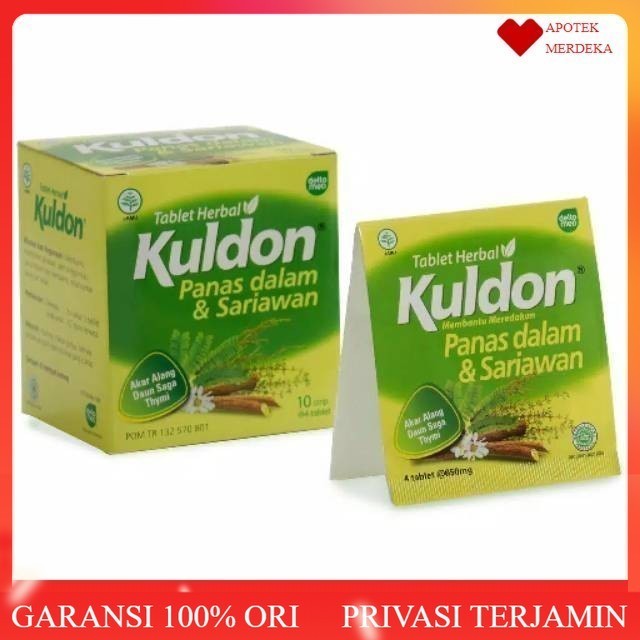 Jual KULDON SARIAWAN 1 STRIP 4 TABLET / Kuldon Tablet Herbal Panas ...