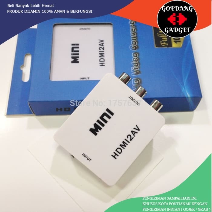 Jual HDMI2AV HDMI TO AV RCA CONVERTER HDMI 2 AV ADAPTER MINI TV TABUNG AV KE COLOKAN HDMI ...