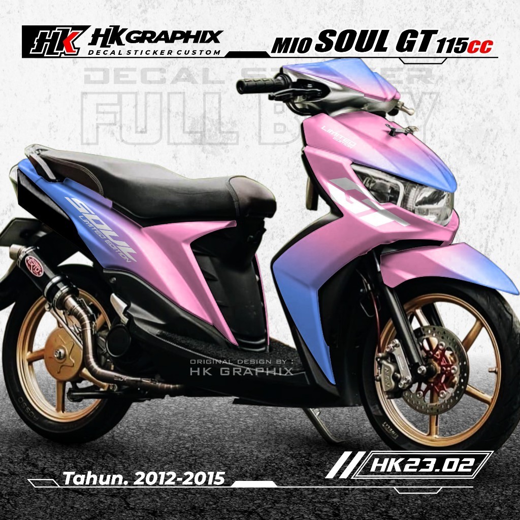Jual Decal Sticker MIO SOUL GT 115cc Tahun 2012 2013 2014 2015 Full Body Desain Gradasi HK ...