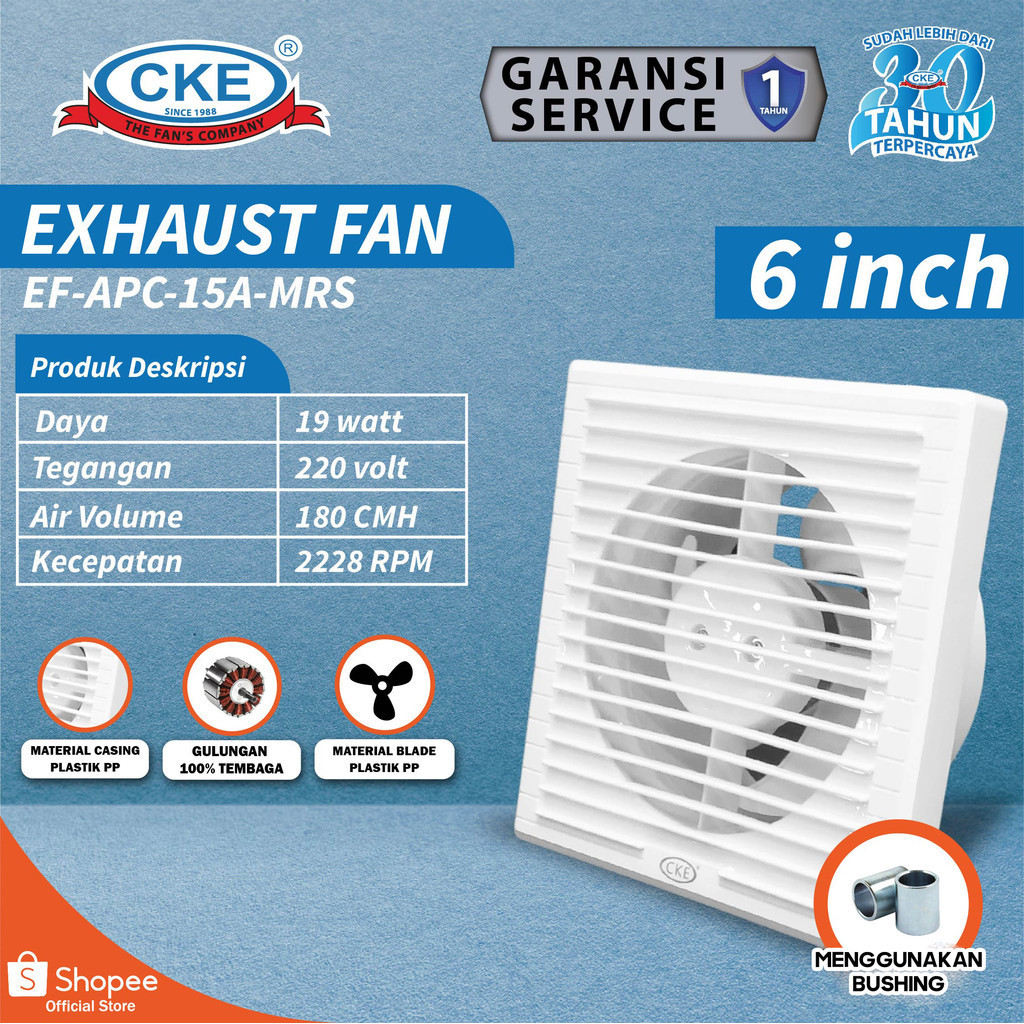 Jual Exhaust Fan Mini Penghisap Udara 6 Inch Kipas Hexos Dinding Tembok ...