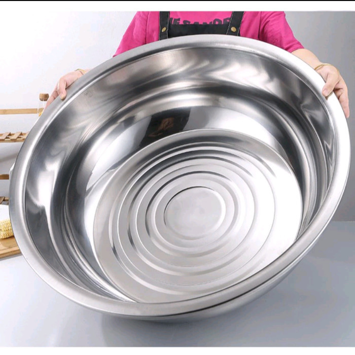 Jual Baskom Stainless Steel Jumbo Baskom Stainless Besar 50cm | Shopee ...