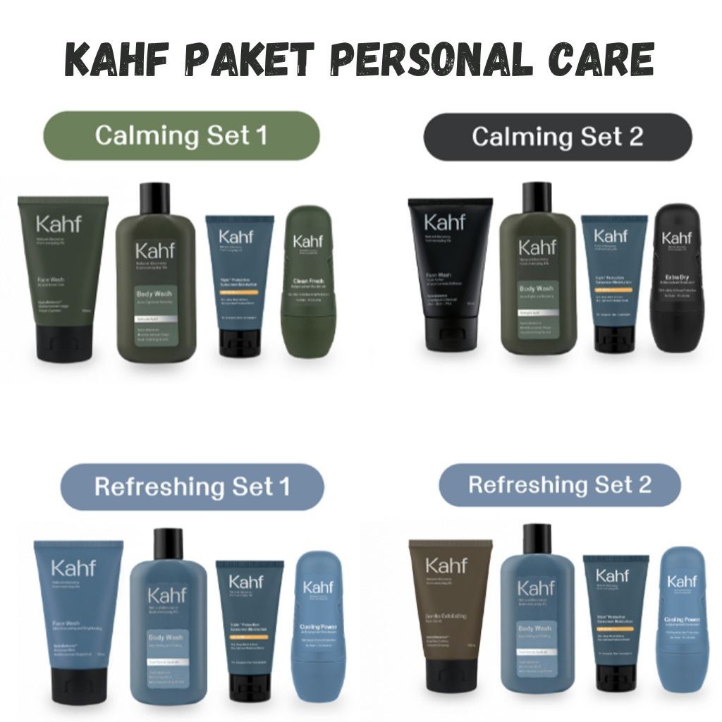 Jual PAKET Kahf Personal Care [Face Wash + Body Wash + Deodorant + Sunscreen] | Shopee Indonesia