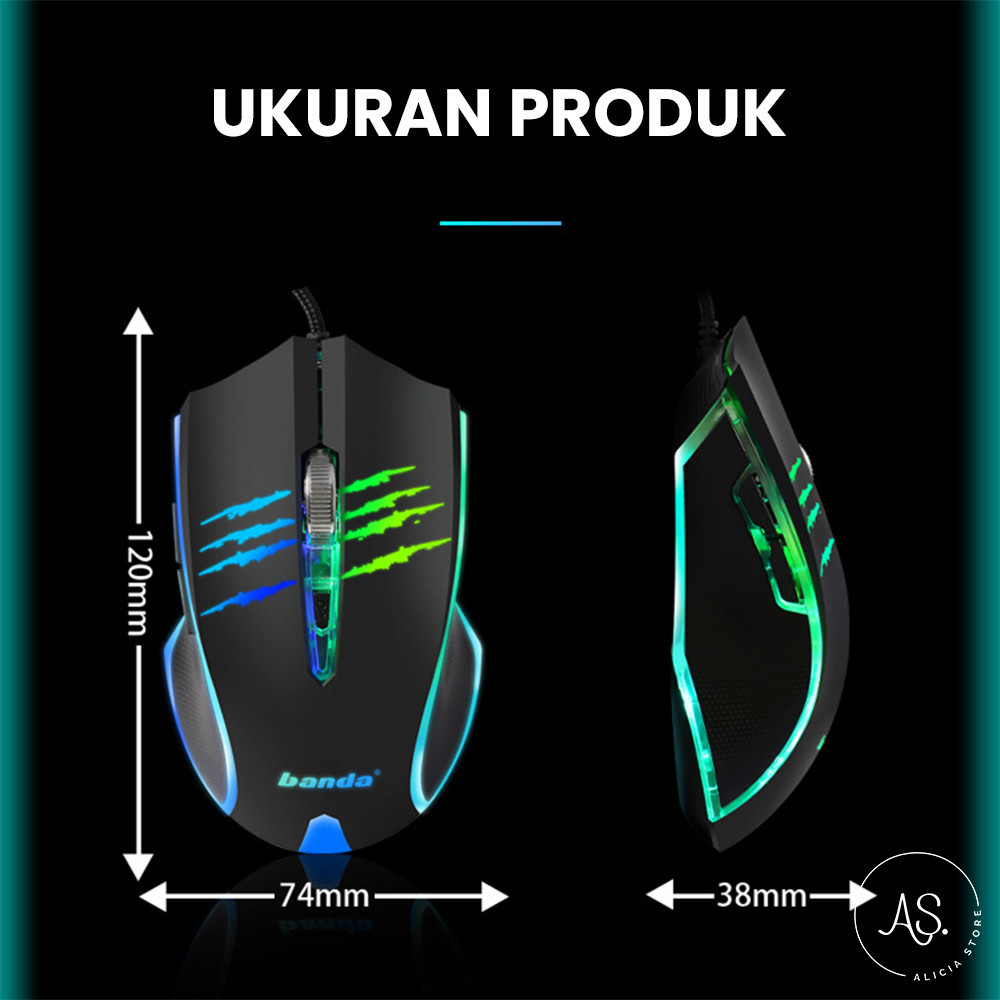 Jual AS Mouse Gaming Kabel Usb P1 Banda | Shopee Indonesia
