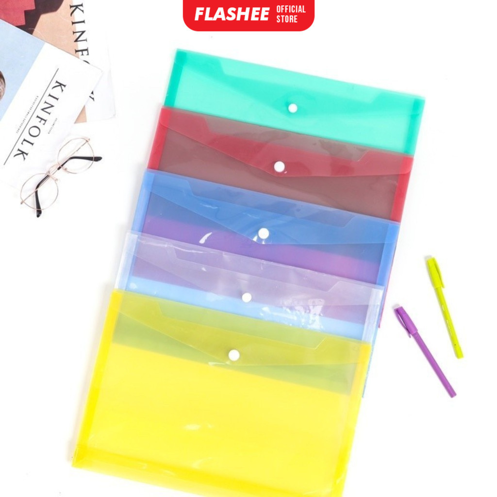 Jual Flashee Map Plastik Kancing Folio F4 Map Dokumen Mika Kancing ...