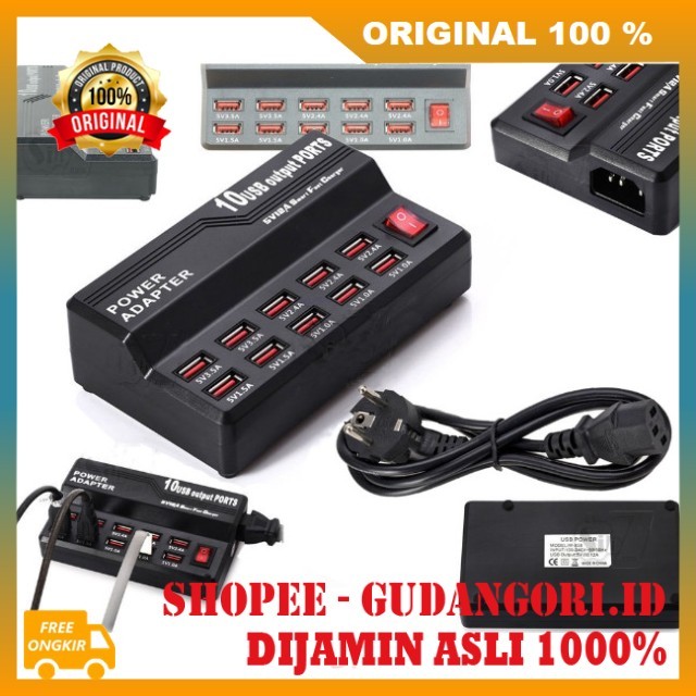Jual 10 Port USB Adapter Charger Super Fast Charging Universal Charger ...