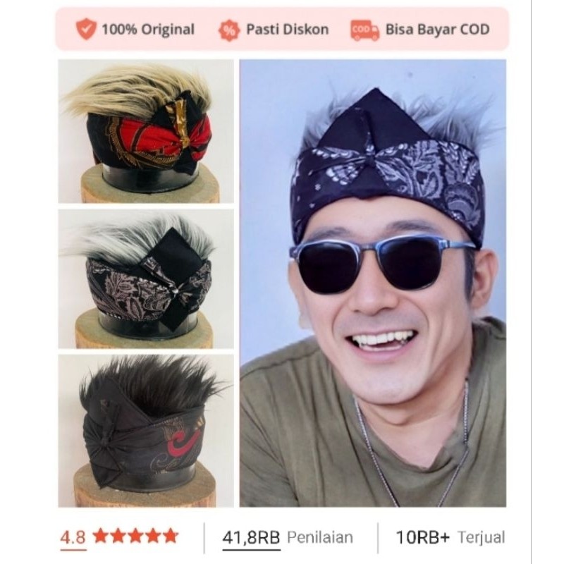 Jual Topi Rambut Palsu Udeng Peci Sunda Ikat Kepala Totopong Sunda Topi ...