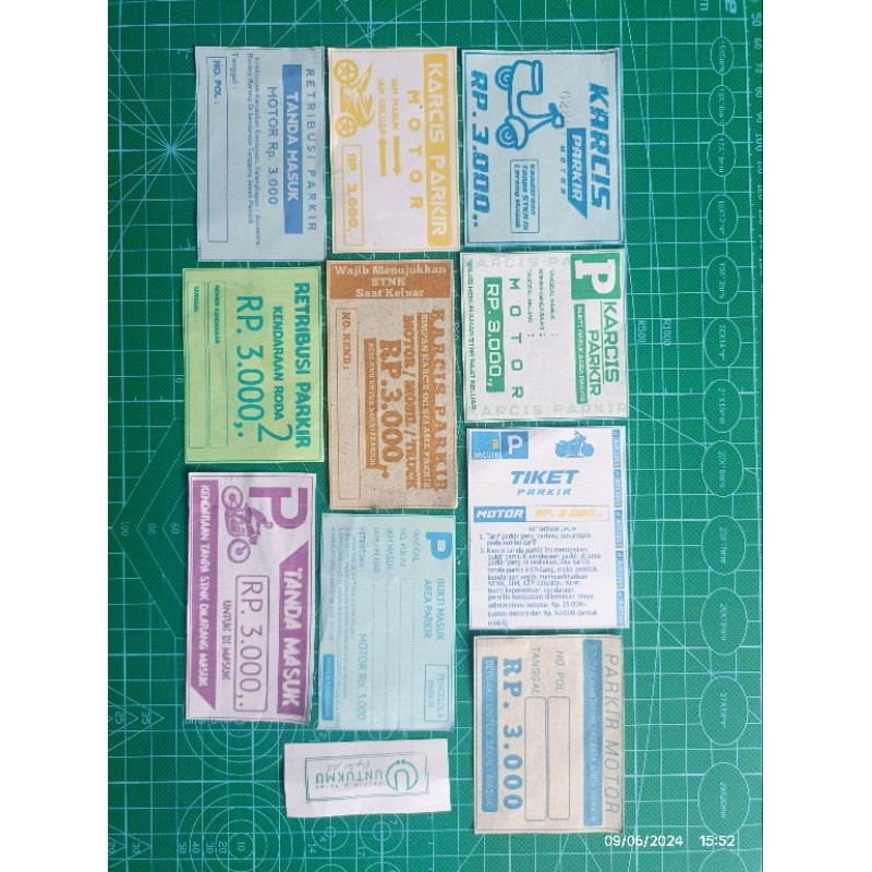 Jual Cetak karcis parkir motor 50 pcs random 10 desain Murah | Shopee ...
