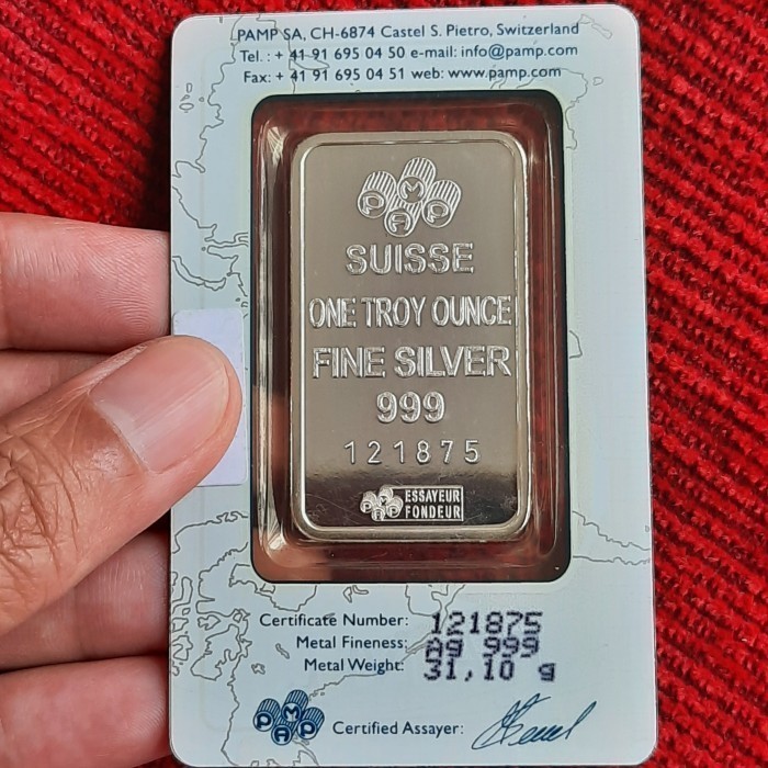 Jual LOGAM MULIA PERAK BATANGAN PAMP SUISSE FORTUNA 1 OZ FINE LM SILVER ...