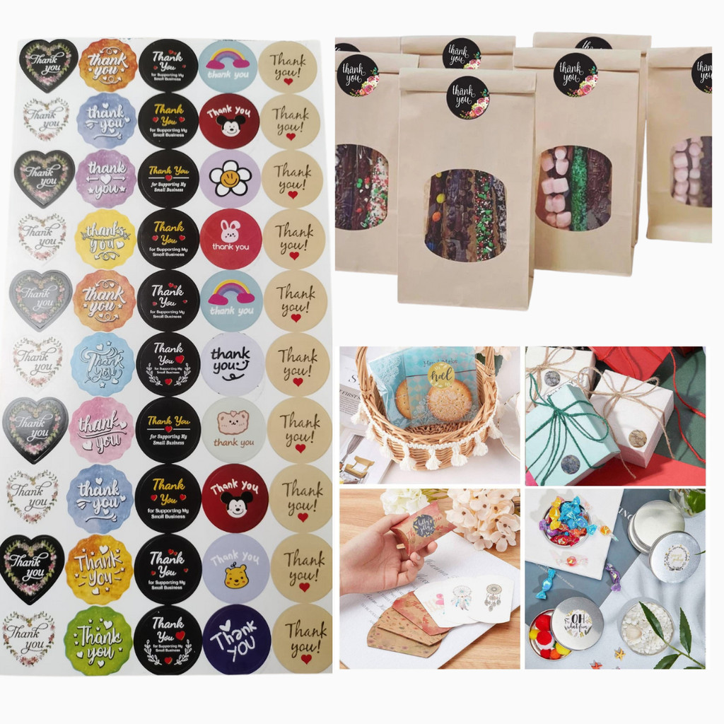 Jual Sticker Thankyou Label Thankyou Motif Lucu 1 Lembar Isi (50pcs ...