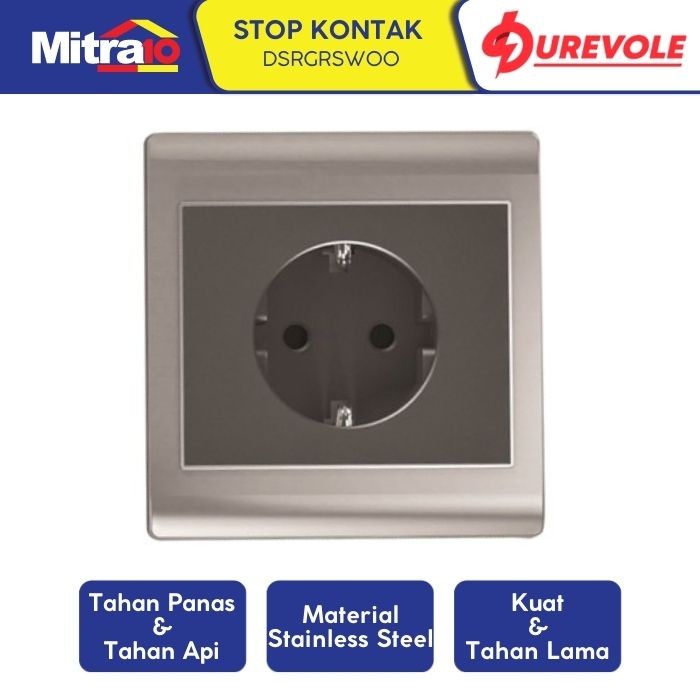 Jual Durevole Socket Listrik DSRGRSW00 Abu | Shopee Indonesia