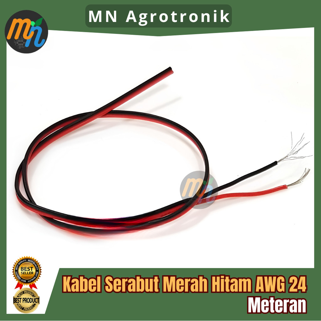 Jual Kabel Serabut Merah Hitam AWG 24 Meteran | Shopee Indonesia