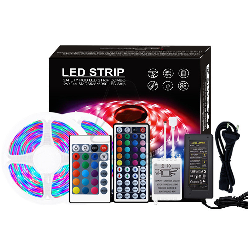 Jual PAKET LAMPU LED STRIP 5050 3528 2835 RGB 5M 10M IP44 IP33 RGB ...