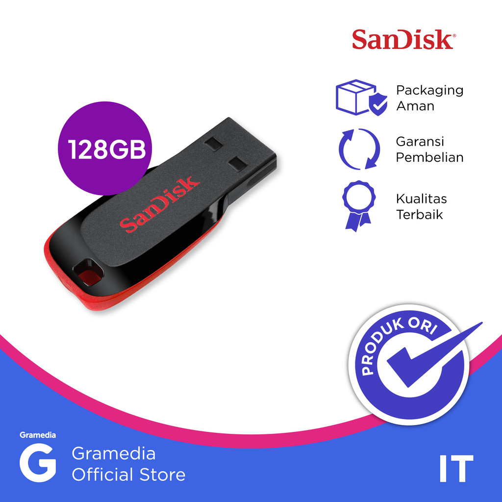 Jual Sandisk Cruzer Blade USB 0.2 128 GB | Shopee Indonesia