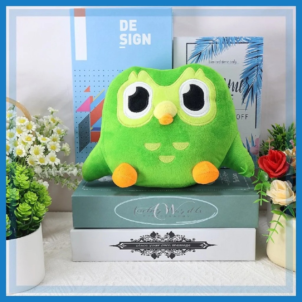 Jual Green Duolingo Owl Plush Toy Duo Plushie Of Duo The Owl Cartoon ...