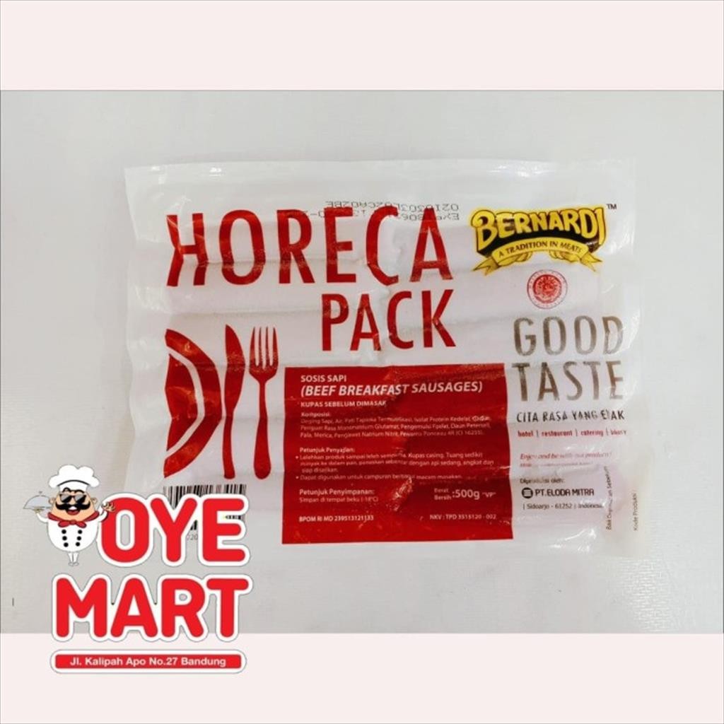 Jual SOSIS BERNARDI BEEF BREAKFAST VP 500GR HORECA | Shopee Indonesia