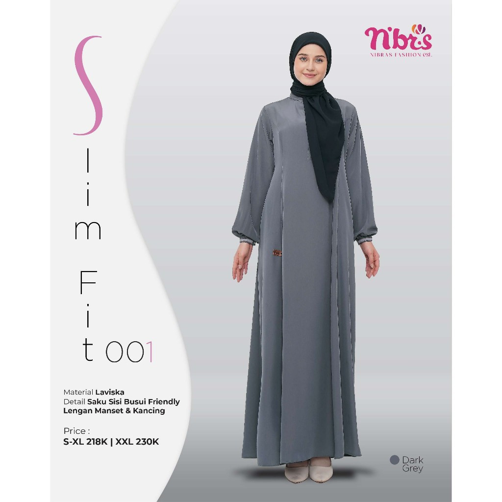 Jual NBRS Slim Fit 001 Gamis Dewasa Bahan Laviska Gamis Polos Nibras ...