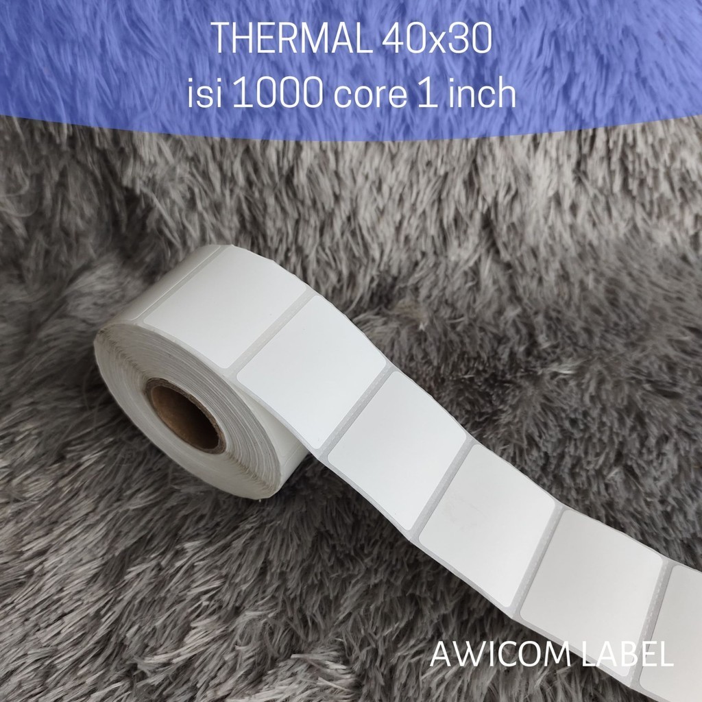 Jual Label Barcode Direct Thermal 40x30 40 x 30 mm core 1" isi 1000 ...