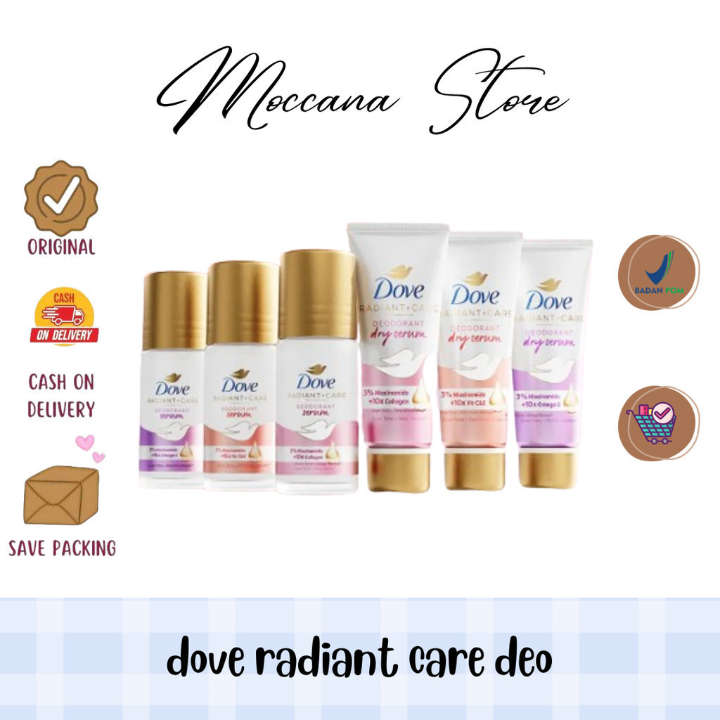 Jual Dove Radiant Care Deodorant Dry Serum / Roll On Omega / Collagen ...