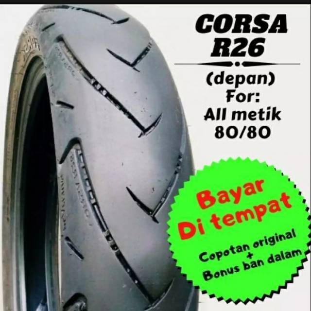 Jual Promo!!! Ban motor matic corsa r26 uk 80/80 ring 14 +ban delem ...