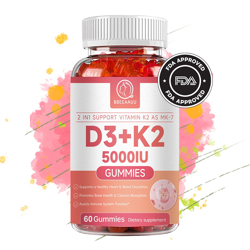 Jual BBEEAAUU Vitamin D3 5000IU & Vitamin K2 Gummies Supports a Healthy Heart & Blood ...