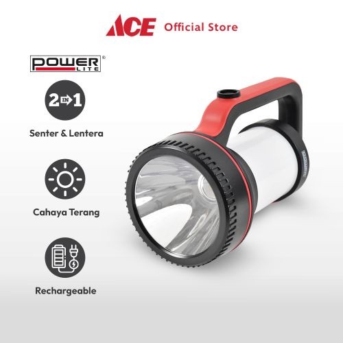 Jual Powerlite Senter Led Rechargeable Dengan Lentera 7 Watt - Hitam ...