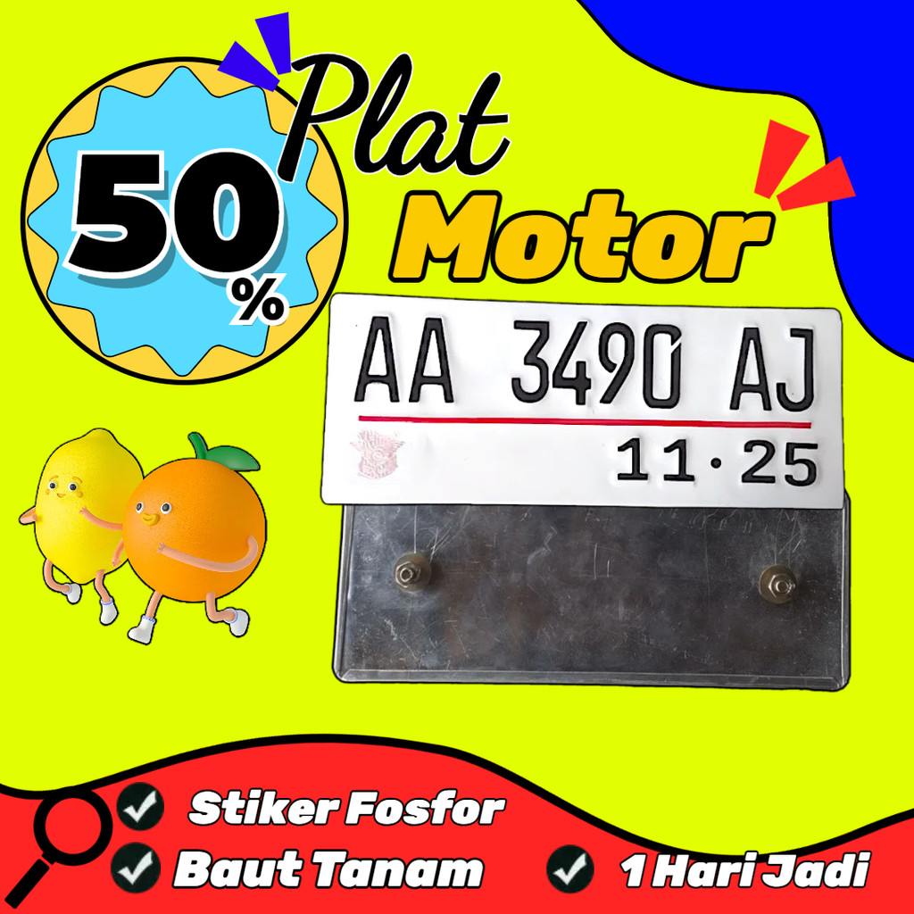 Jual (1 PCS) Custom Logo Plat Nomor MTR FONT TERBARU FREE LIST STIKER ...