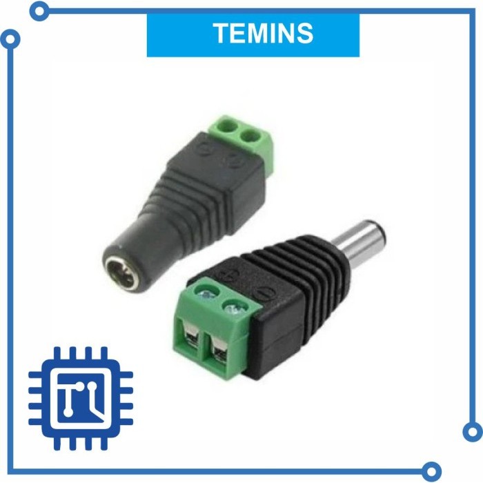 Jual Konektor Jack DC Male 5.5x2.1 Adaptor CCTV Router Wifi 5.5mm x 2 ...