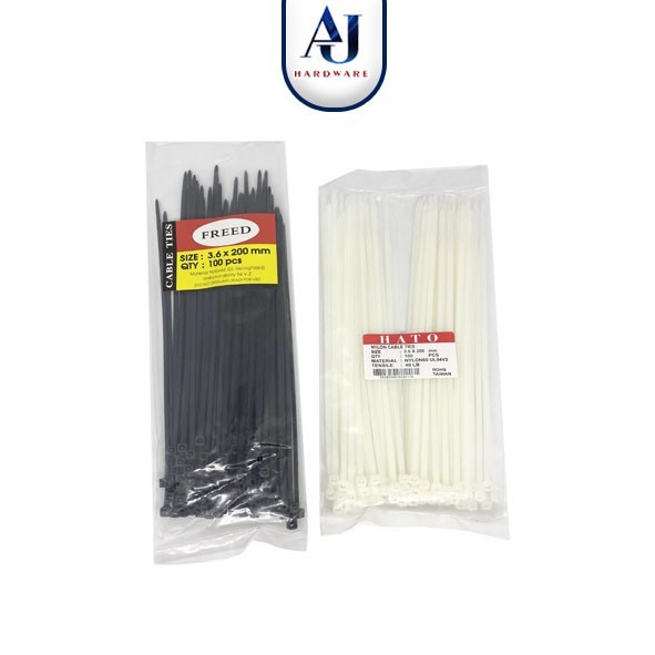 Jual Kabel Ties Tebal Hato Kabel Tis 20 cm 100 pcs Cable Tie 3,6 x 200 mm | Shopee Indonesia