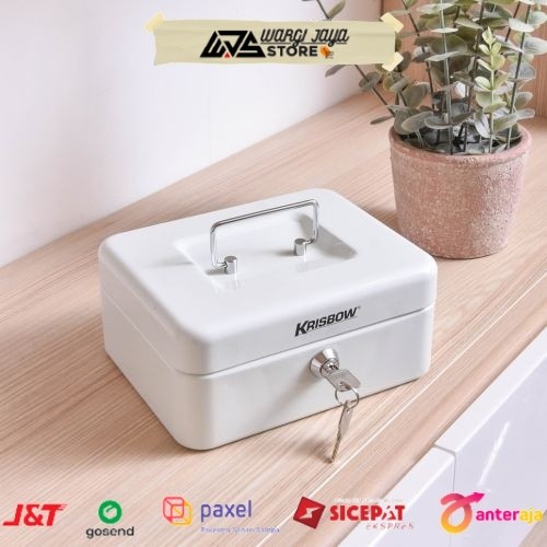 Jual Ace Krisbow 20 cm Cash Box Ts0030 - Putih Tempat Uang Dengan Kunci ...