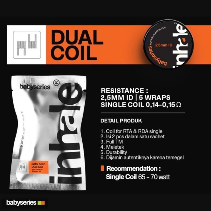 Jual Inhale Baby Alien Dual Coil 2,5mm ID by Inhale - Coil Inhale Dual ...
