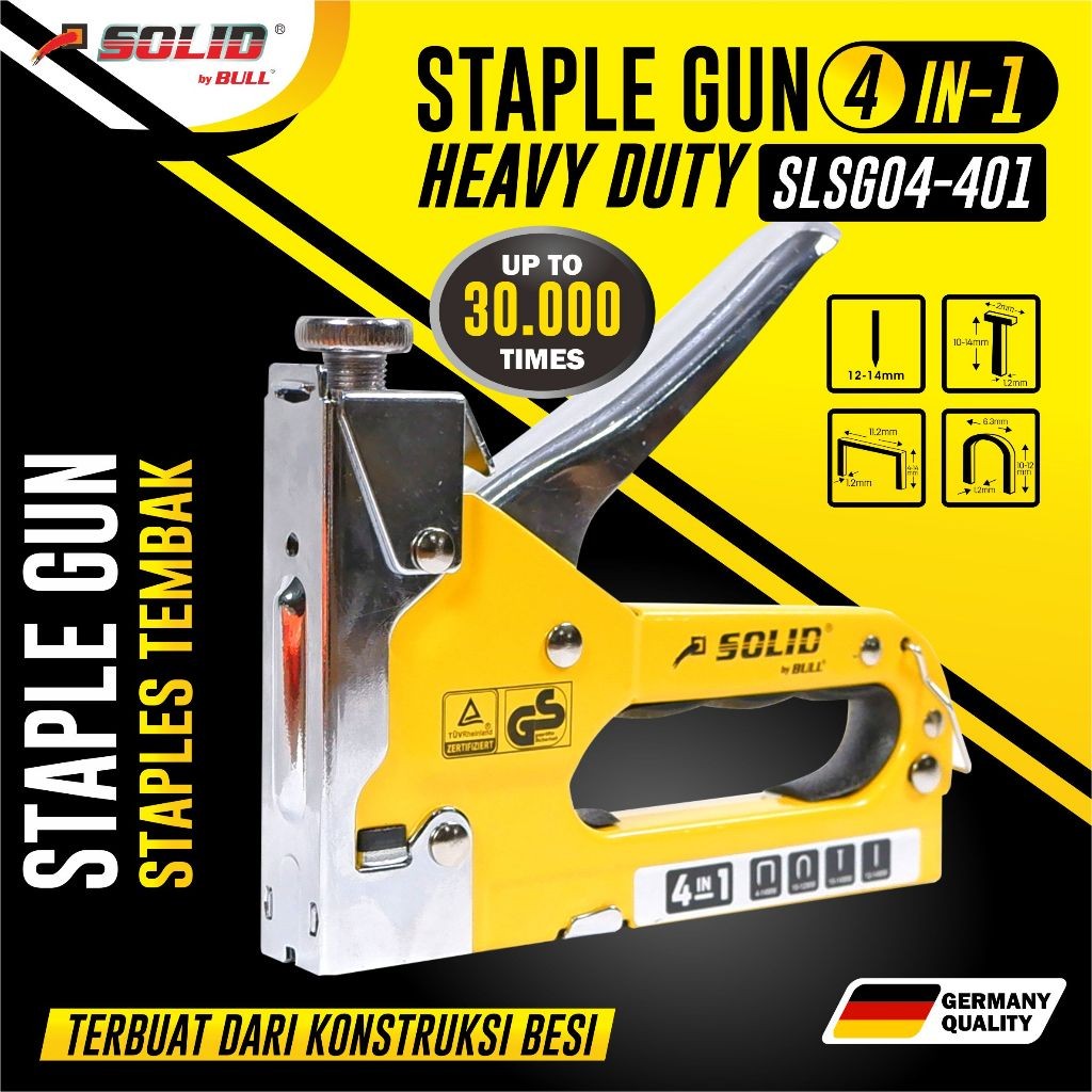 Jual SOLID Staples Tembak/Staple Gun 4 in 1 / Bisa 4 Jenis Staples / FREE 800 PAKU / Heavy Duty ...