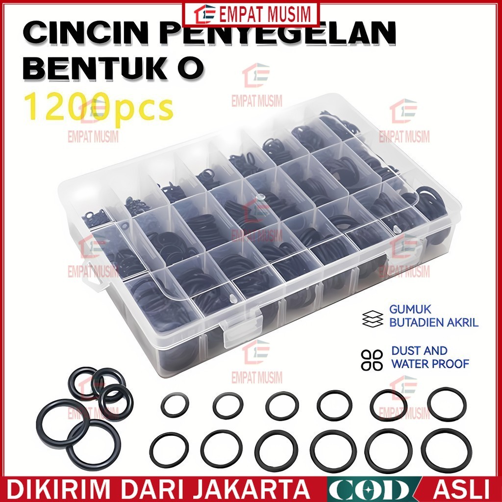 Jual Karet Seal O Ring 1200pcs HNBR / Rubber O Ring Seal Tightening +Box | Shopee Indonesia