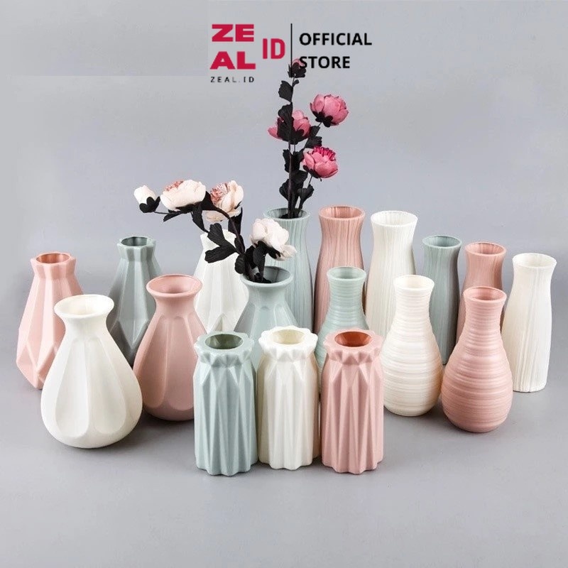 Jual ZEAL-ID - Vas Bunga Pot Bunga Plastik Modern Minimalis Vas Bunga ...