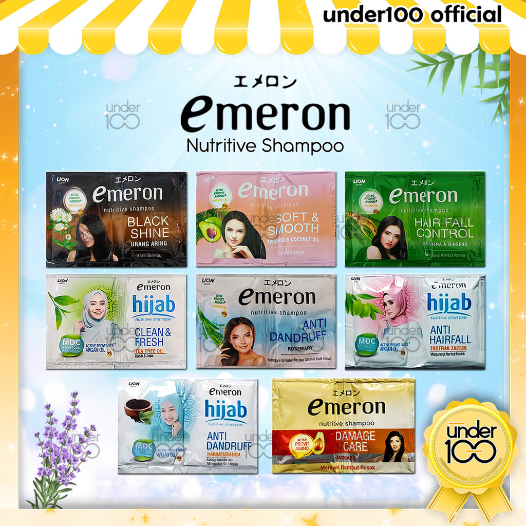 Jual Under100 Emeron Shampoo Sachet 1 Renceng 12 Pcs 10ml | Anti ...