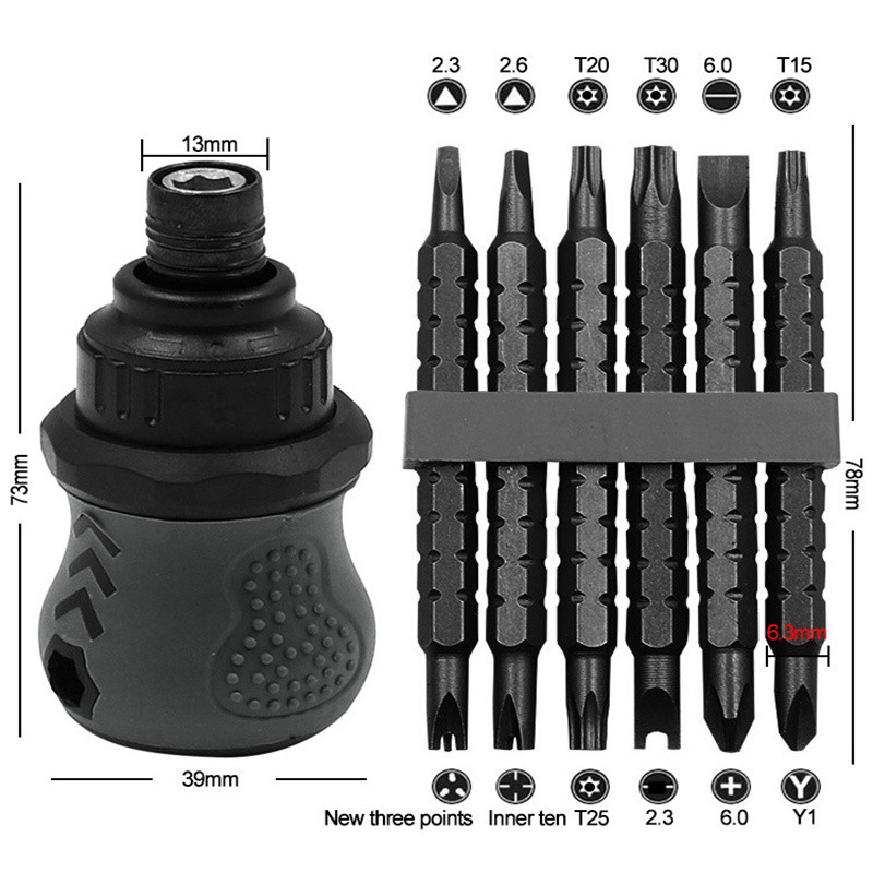 Jual 13 In 1 Mini Ratchet Precision Screwdriver Magnetic Telescopic ...