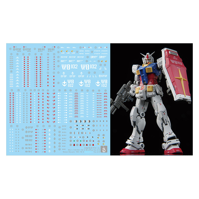 Jual YAN Water Stickers for RG 1/144 RX-78-2 Ver 2.0 Mobile Suit Model ...