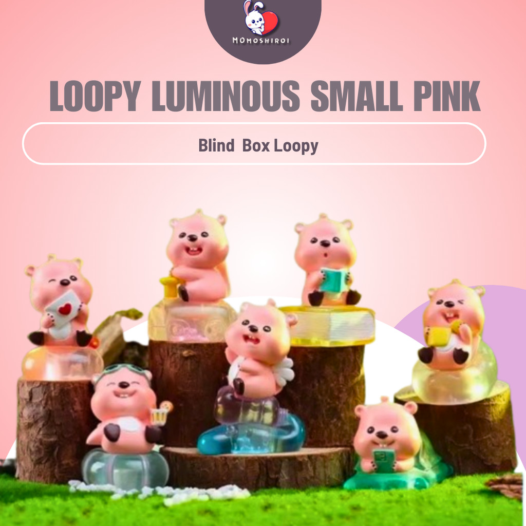 Jual 1040-118 Blindbox Figure loopy luminous small pink blind box resin ...