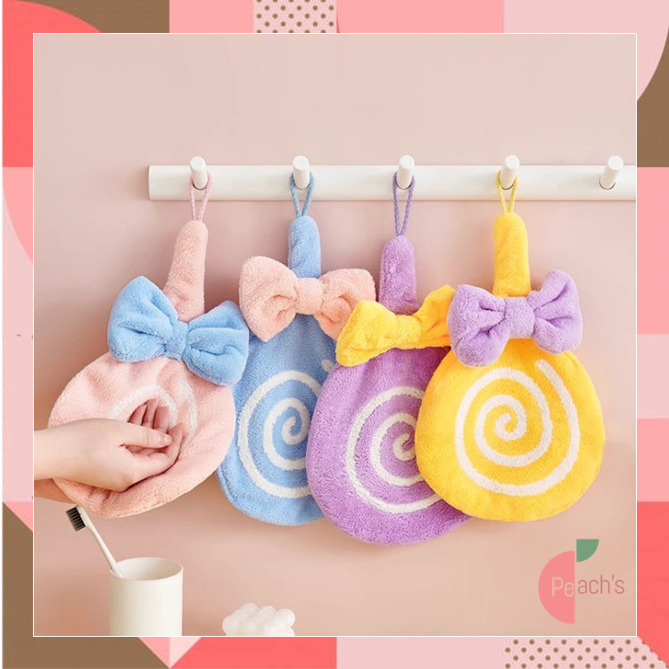 Jual PEACHs - H6390 Handuk Tangan Bulu Tebal / Lap Tangan Motif Lolipop ...