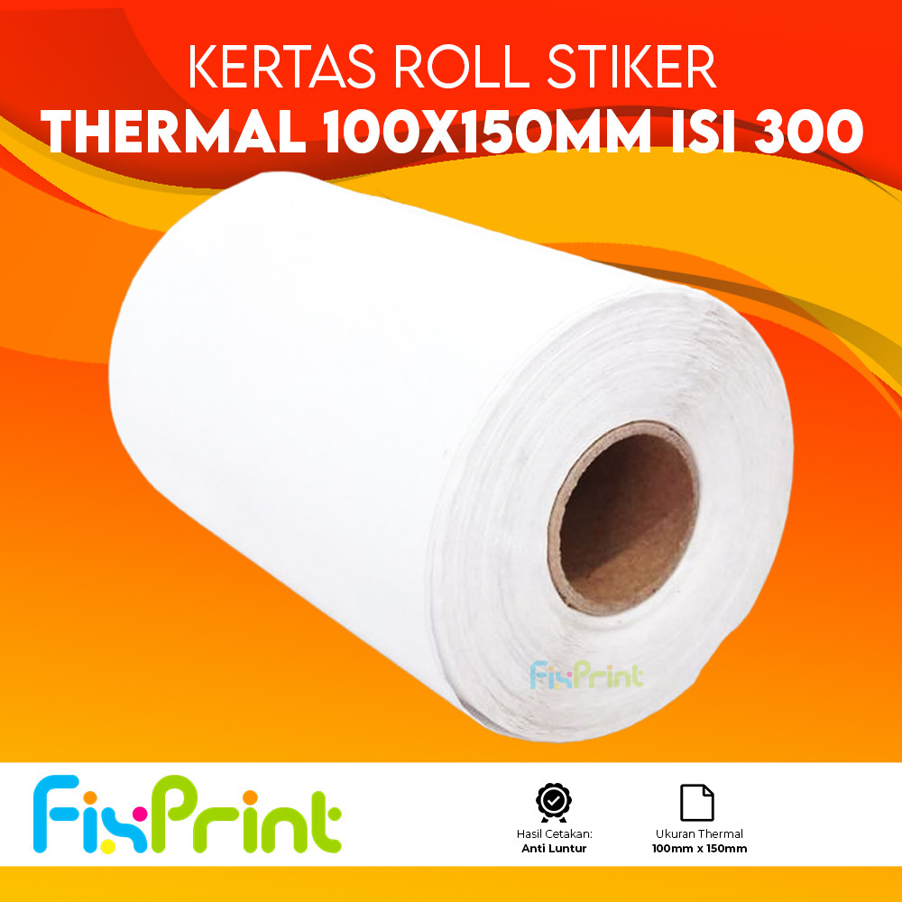 Jual Kertas Sticker Thermal FixPrint Lipat 100x150 Kertas Stiker Roll ...